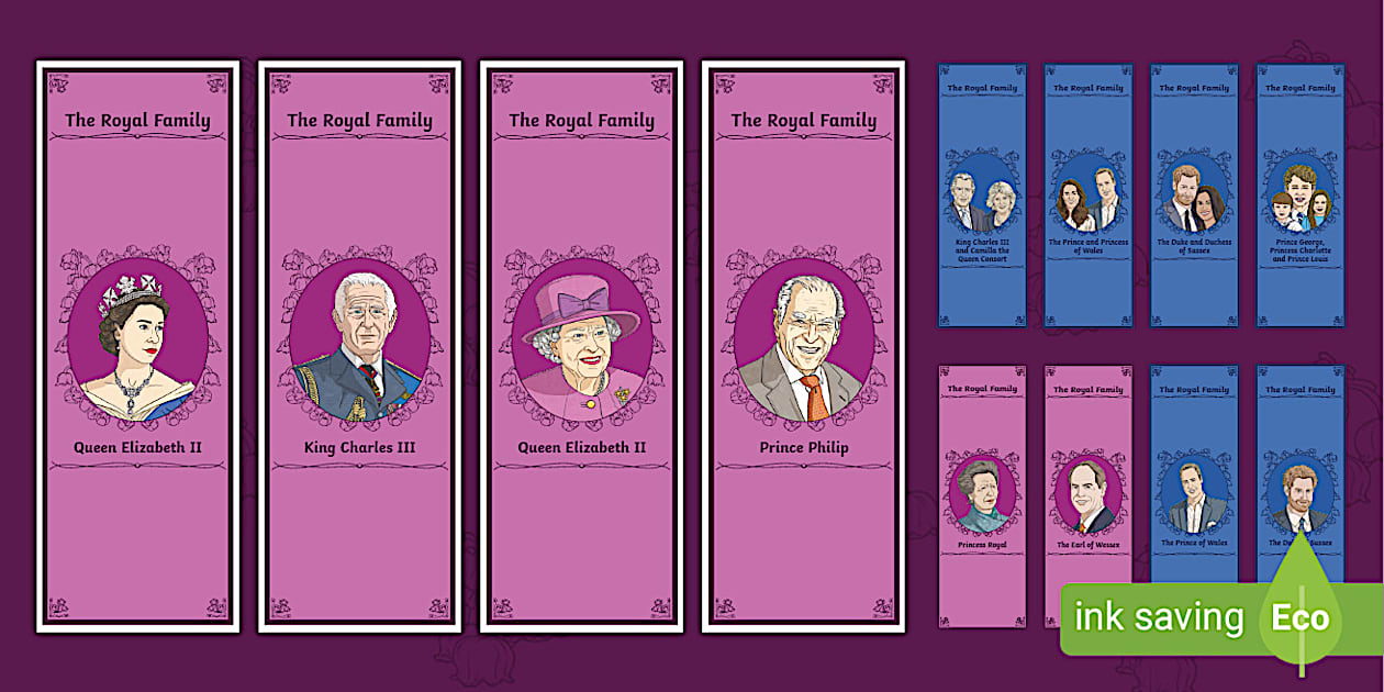 The Royal Family Bookmarks - Display Bookmarks | Twinkl