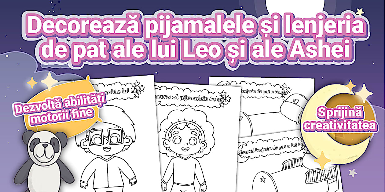 Decorează pijamalele și lenjeria de pat – Fișe de activitate
