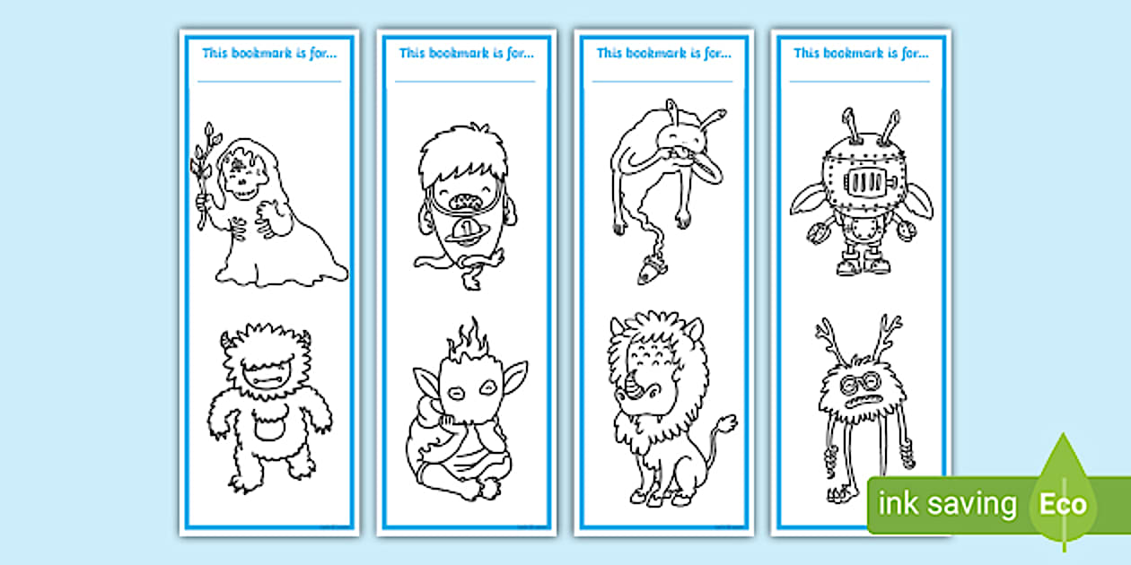 Monster Bookmarks to Colour | Bookmarks | Twinkl - Twinkl