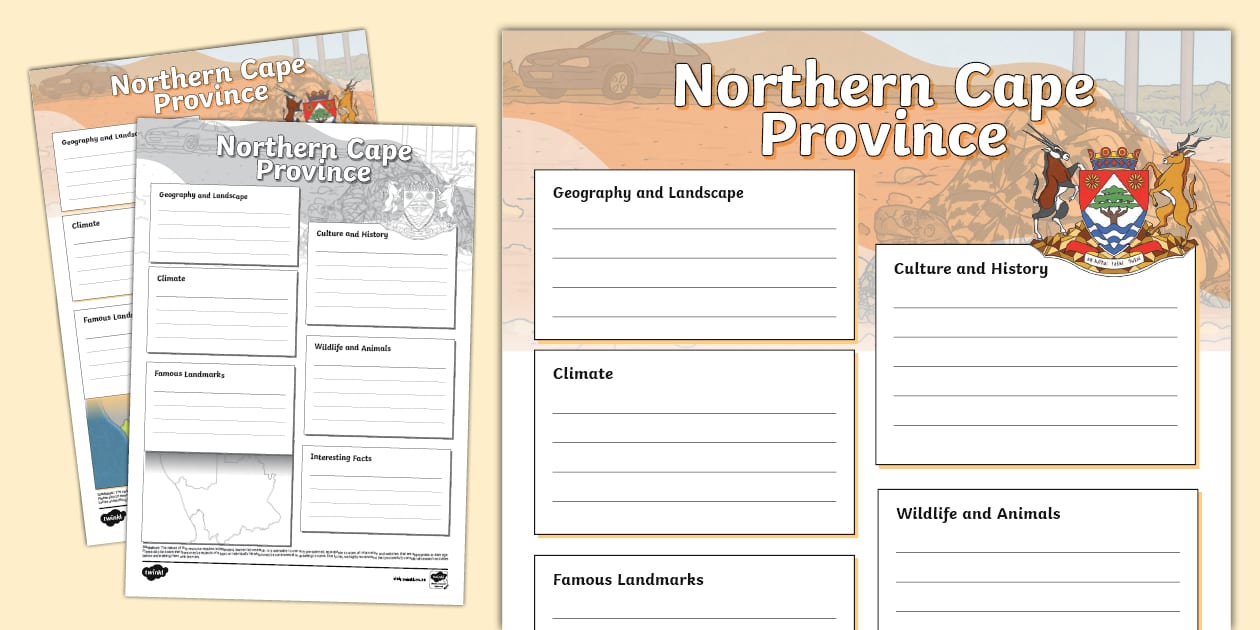 Northern Cape Fact File Template (teacher made) - Twinkl