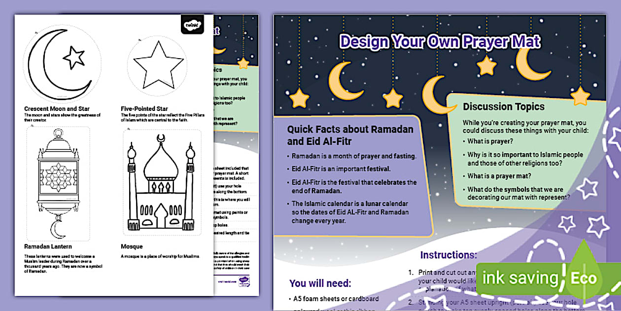 Design Your Own Prayer Mat Ramadan Craft - Twinkl