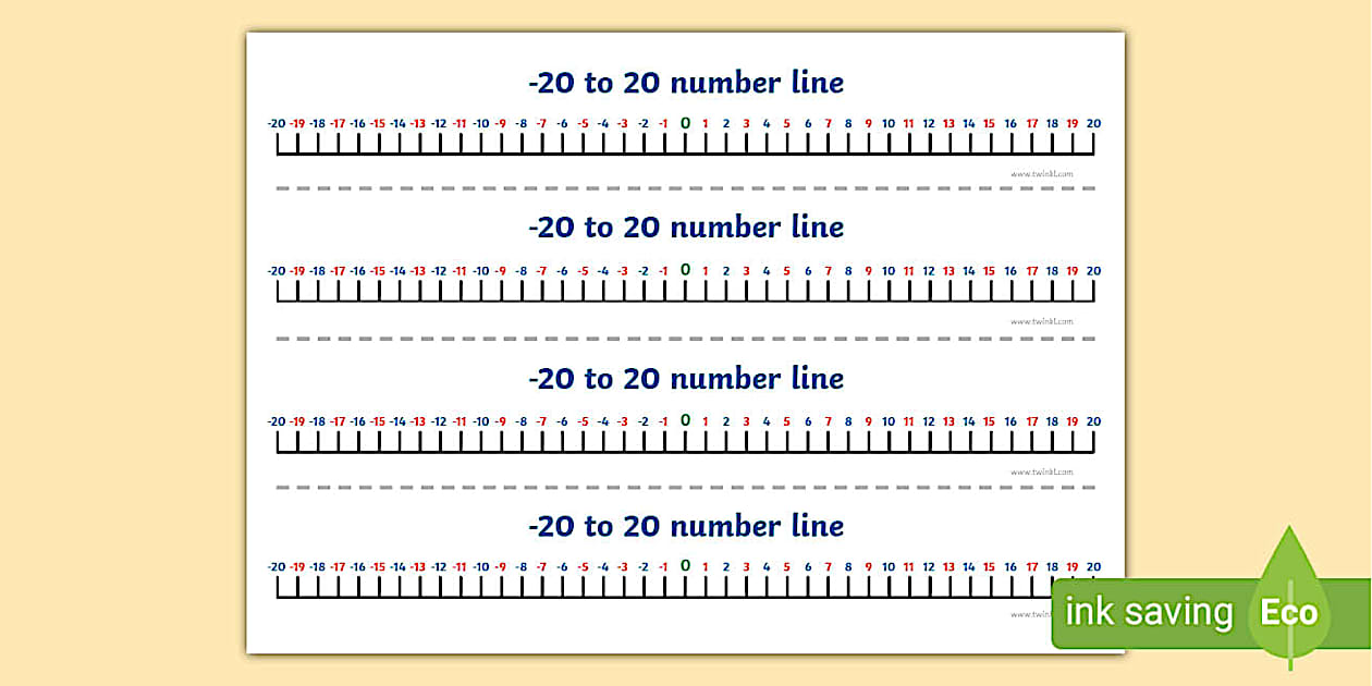 Number Line -20 to 20 | Twinkl Teaching Resources - Twinkl