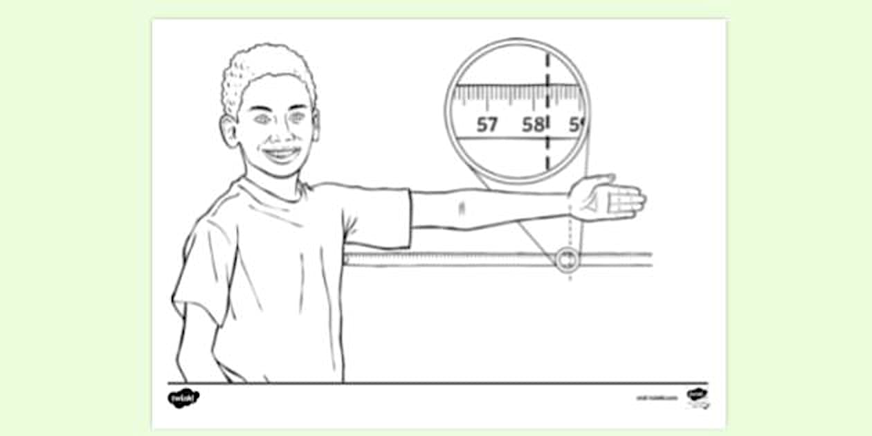 Arm with Tape Measure Colouring Sheet (teacher made)