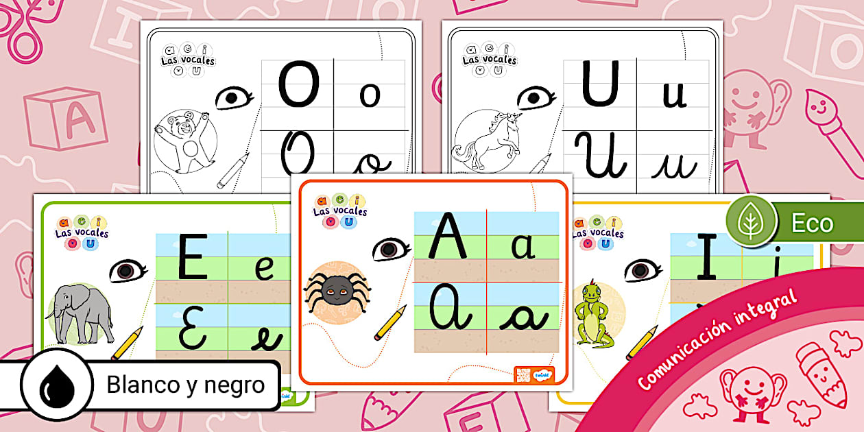 Póster: Las Vocales - Carril Horizontal