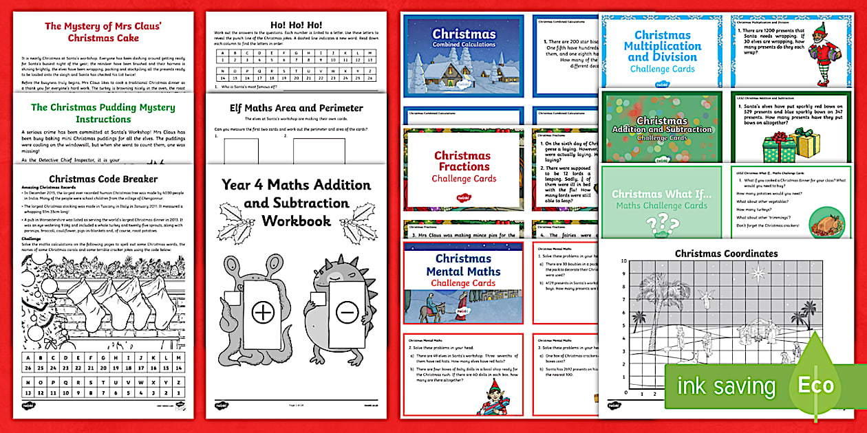 Year 4 Christmas | Maths Activity Pack (teacher made)