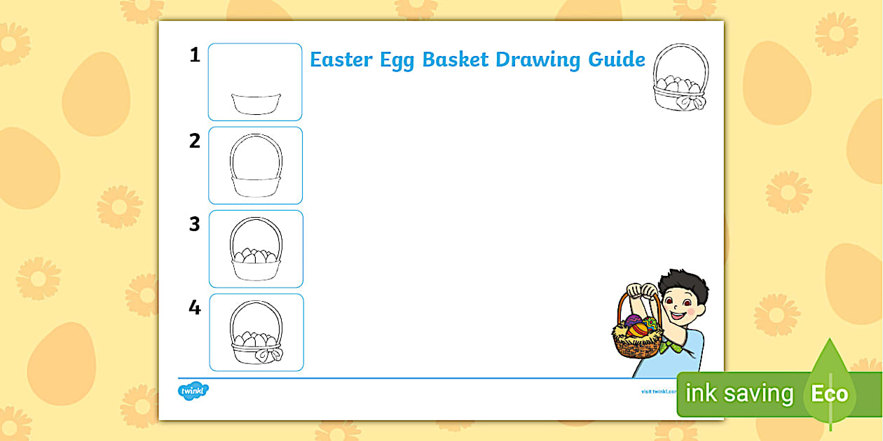 Easter Egg Basket Drawing Guide - Easter Crafts | Twinkl