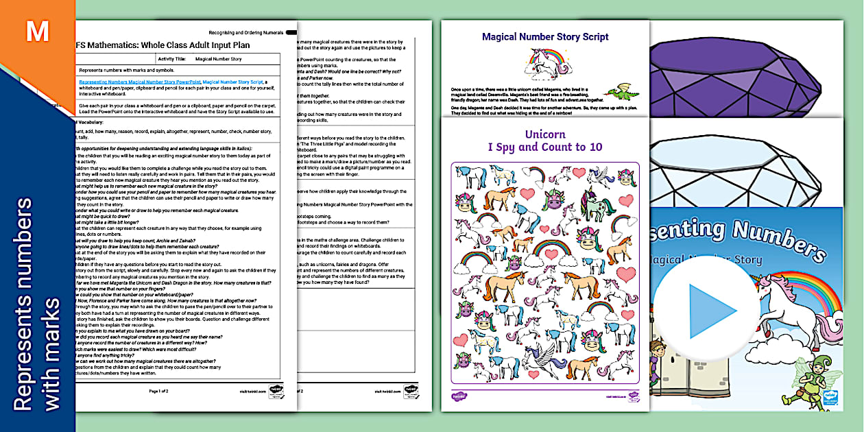 EYFS Representing Numbers Magical Number Story Activity Plan