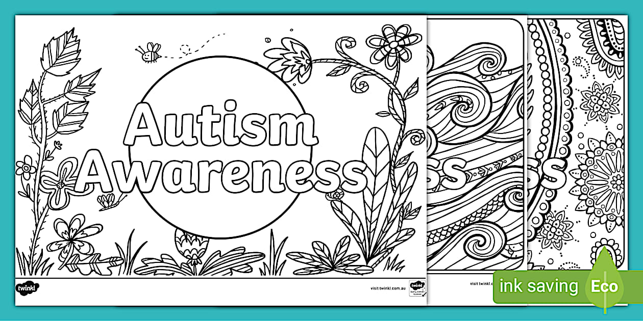 Autism Awareness Colouring Pages (teacher made) - Twinkl