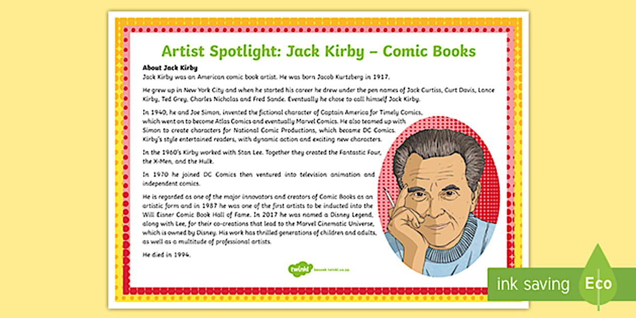 Artist Spotlight: Jack Kirby – Comic Books A2 Display Poster