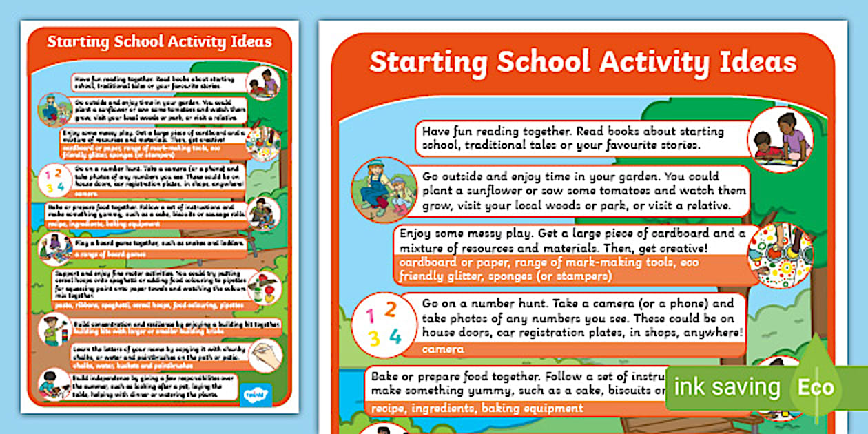 Starting School Summer Home Learning Activities - Twinkl