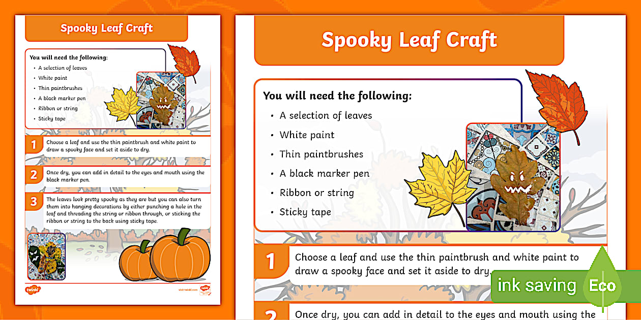 ELC Spooky Leaf Craft - Halloween Craft Ideas (Teacher-Made)