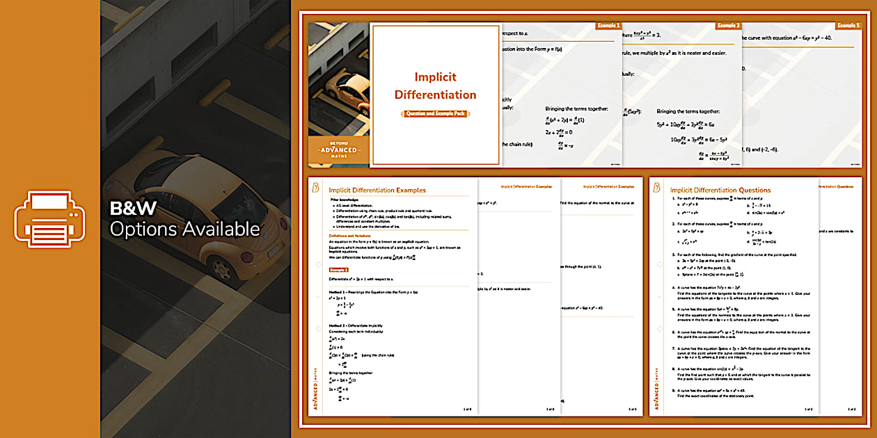 👉 Implicit Differentiation Question and Example Pack
