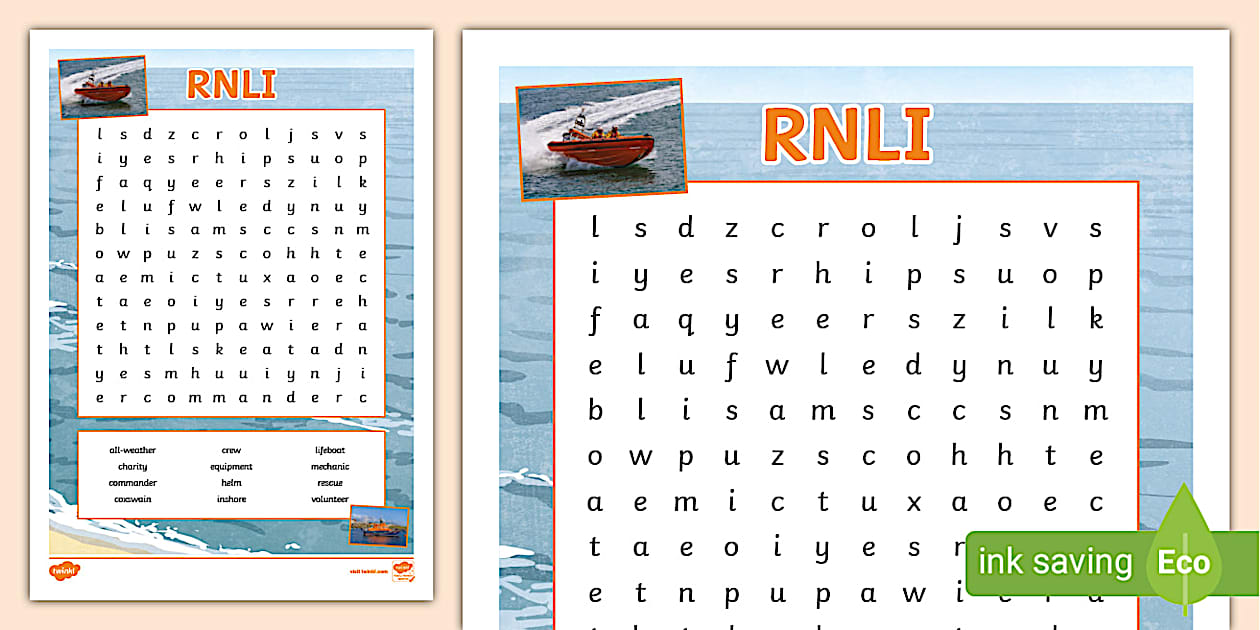 KS2 RNLI Word Search (teacher made) - Twinkl
