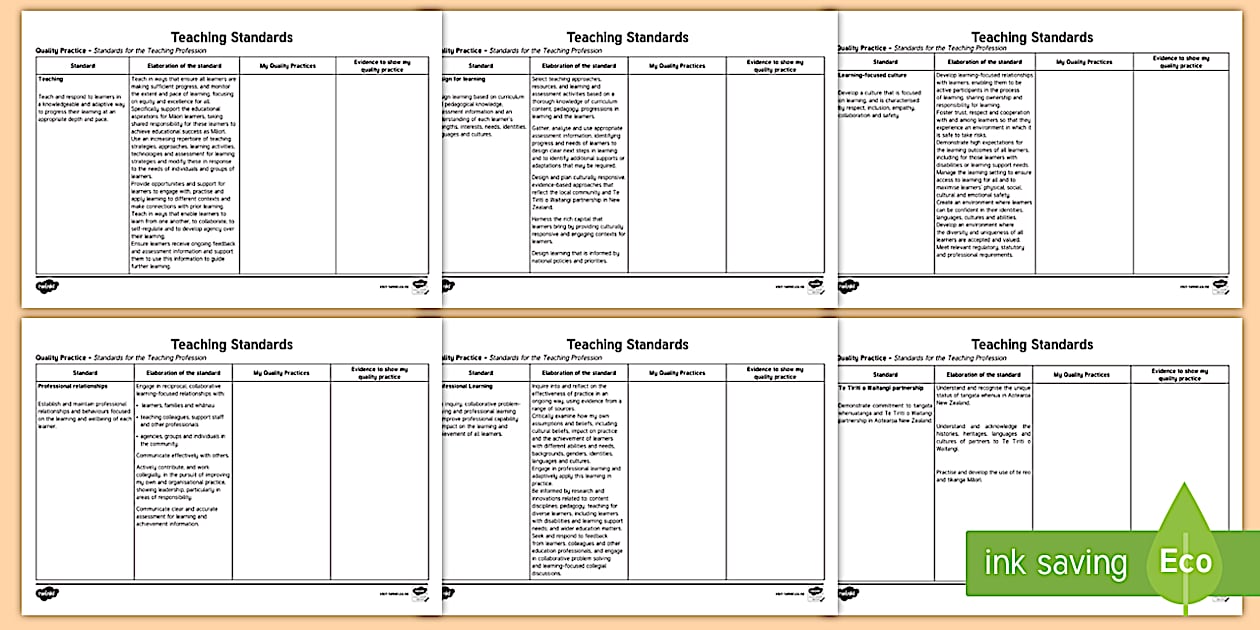 Teaching Standards NZ Template | Twinkl (teacher made)