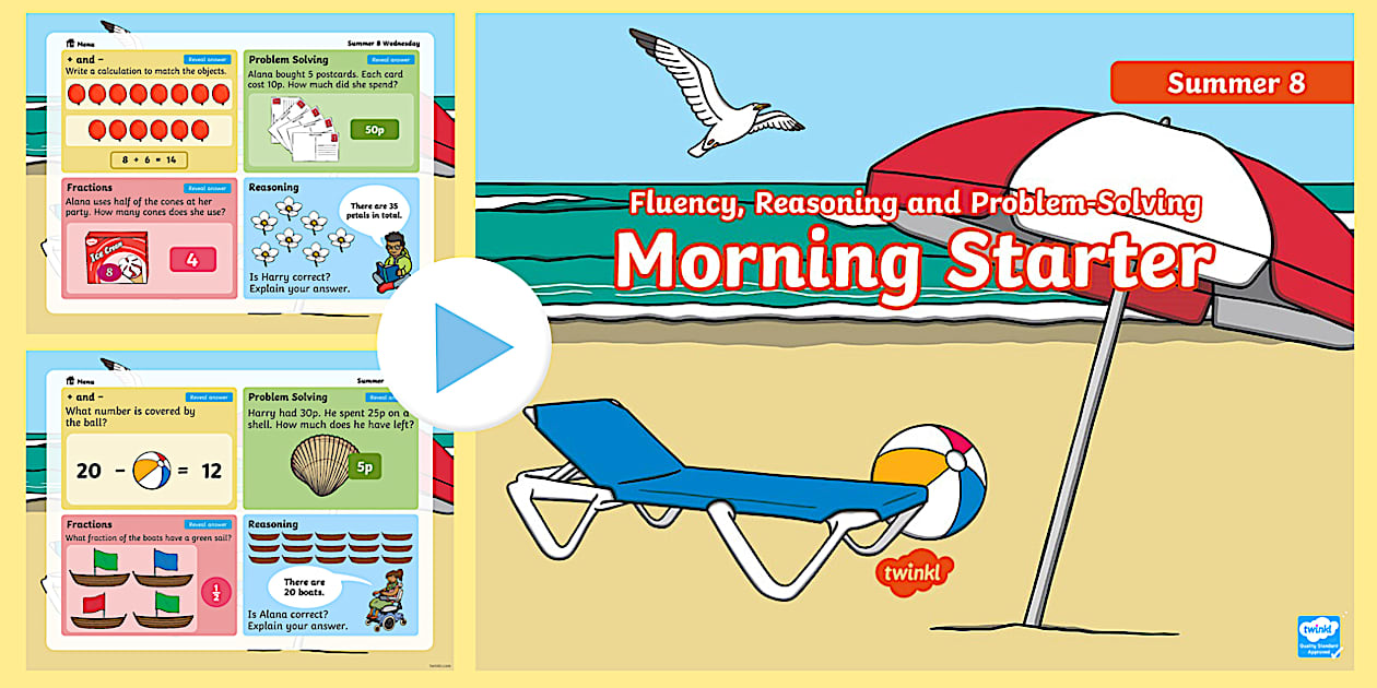 Year 1 Maths Summer Morning Starter PowerPoint 8 - Twinkl