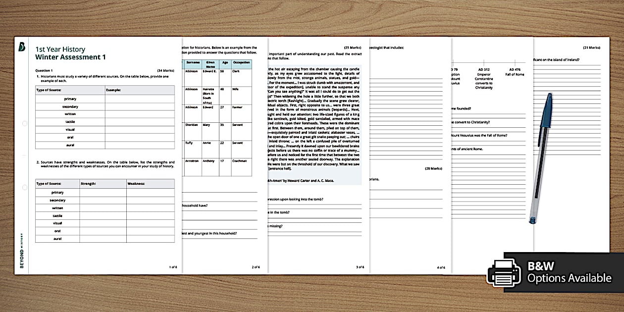 History Assessment Plan - Twinkl Ireland Resources