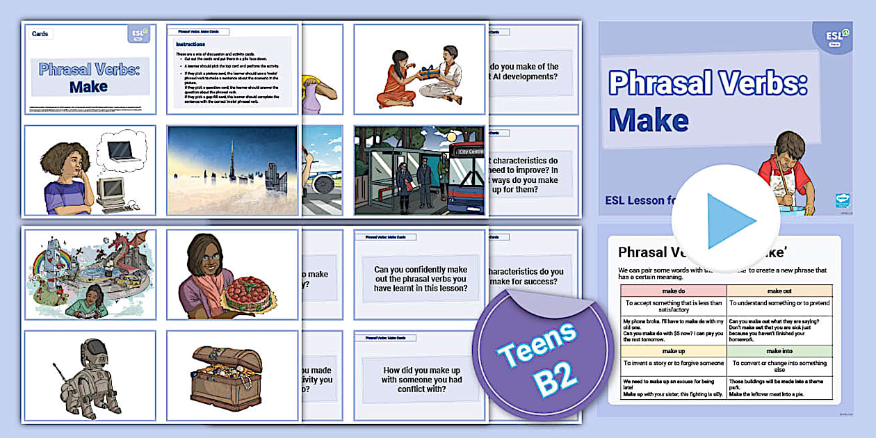 ESL Phrasal Verbs Activity Pack - Twinkl
