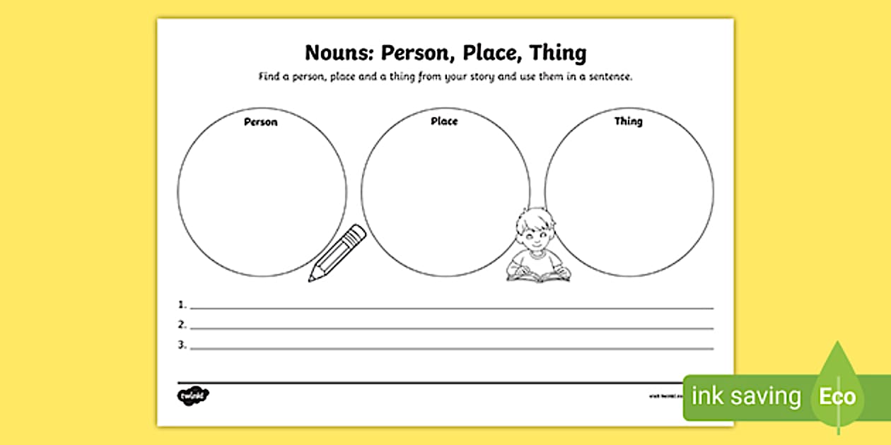 TAS Nouns Person Place Thing Comprehension Worksheet