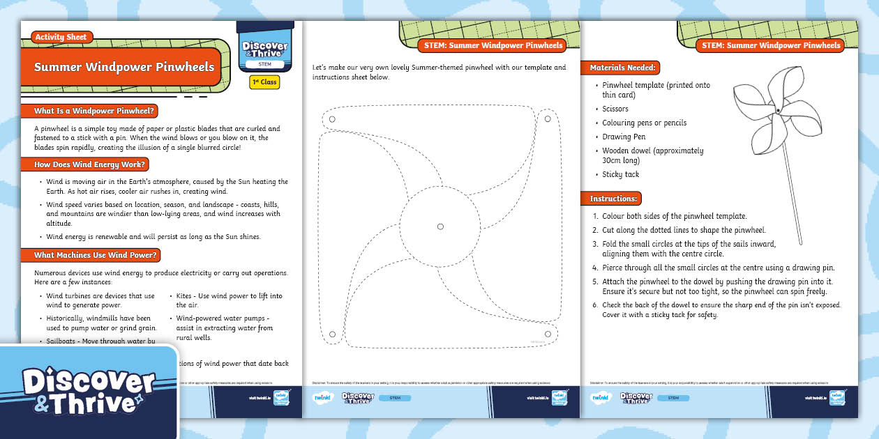 STEM (Energy&Forces) Summer Windpower Pinwheels (1st Class)