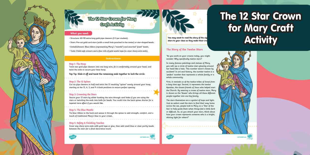 The 12 Star Crown for Mary Craft Activity