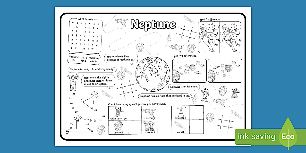 Neptune Activity Mat (Teacher-Made) - Twinkl