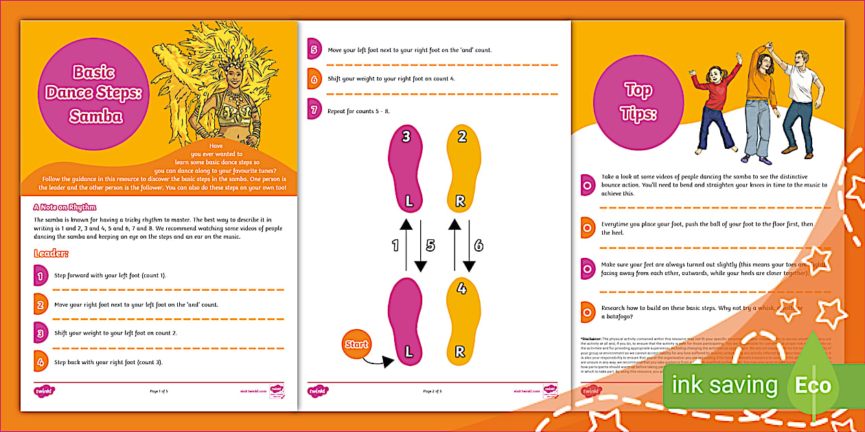 Basic Dance Steps: Samba (Teacher-Made) - Twinkl