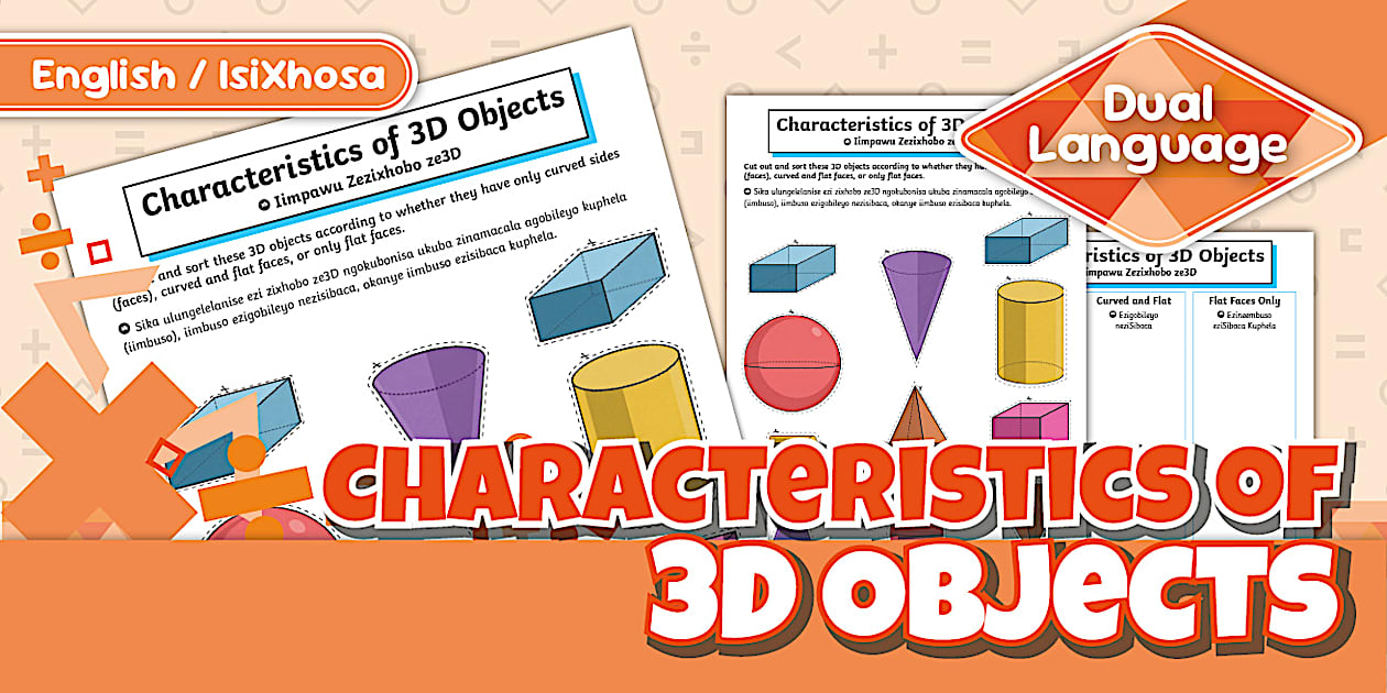 Grade 4 Maths - Term 3 - Characteristics of 3D Objects Activity Sheet