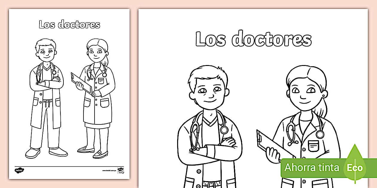 Doctor dibujo para colorear | Recursos Educativos - Twinkl
