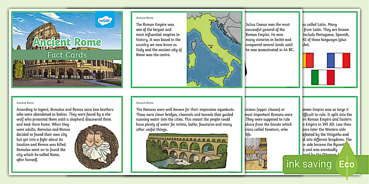 Ancient Rome Fact Cards - KS2 - History (teacher made)