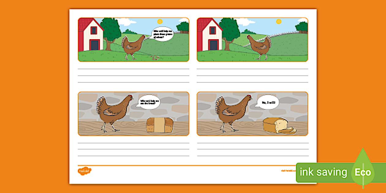 Little Red Hen Storyboard Templates (teacher made) - Twinkl
