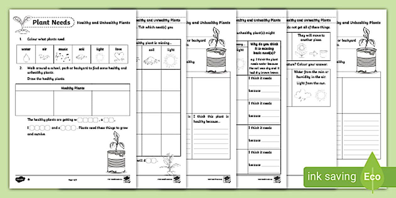Plant Needs Worksheets