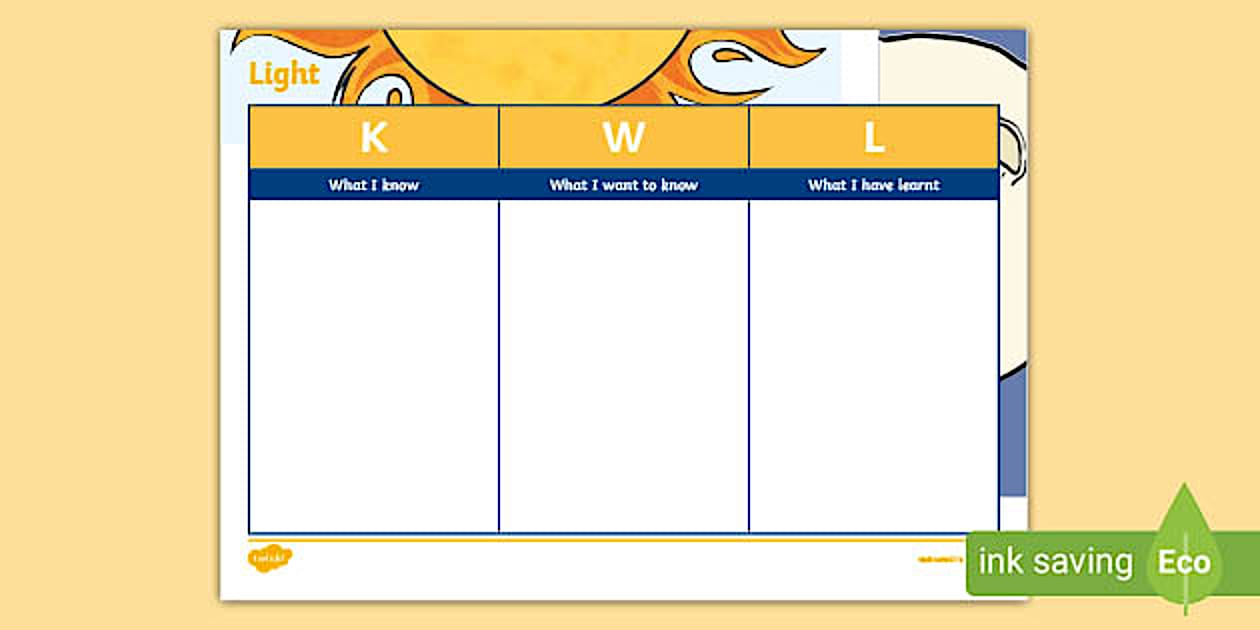 Light KWL Grid (teacher made) - Twinkl