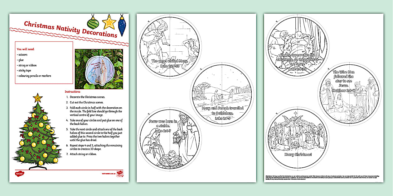 Christmas Nativity Decorations (teacher made) - Twinkl