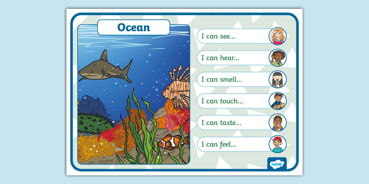 Ocean Senses Display Poster - Twinkl English - Twinkl