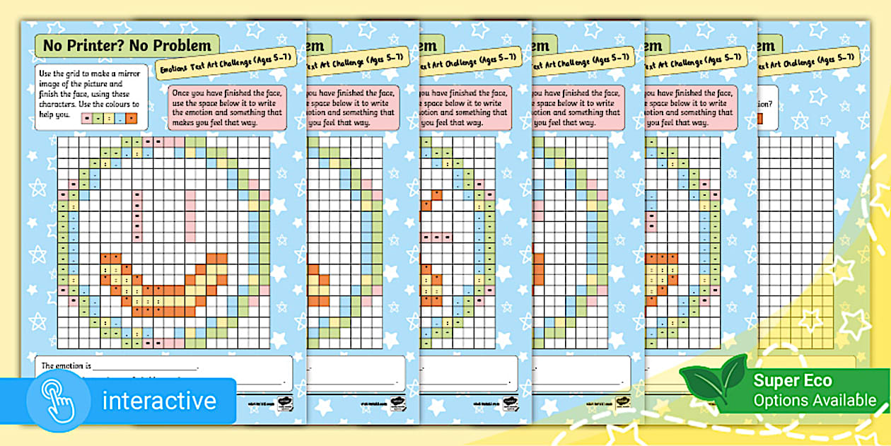 Emotions Text Art Challenge 5-7 (Teacher-Made) - Twinkl