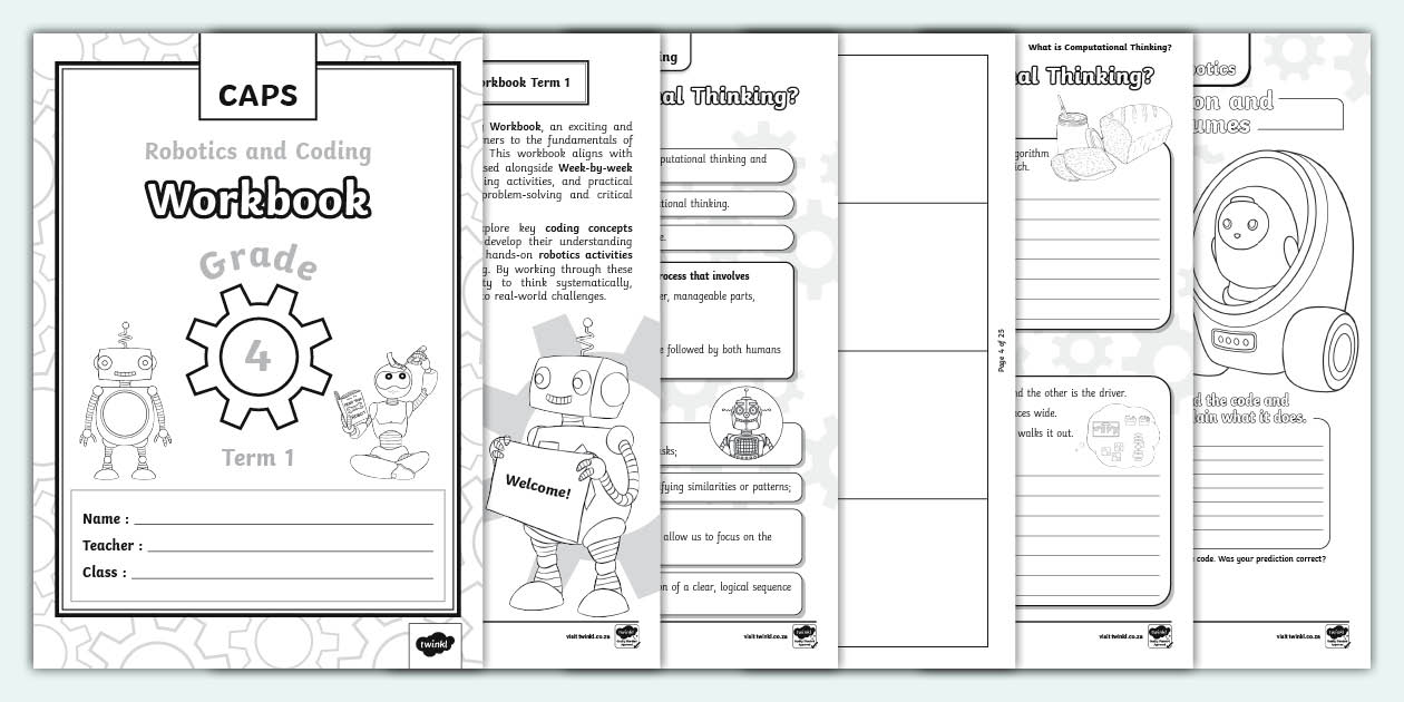 Robotics and Coding Grade 4 CAPS Term 1 Work Book - Twinkl