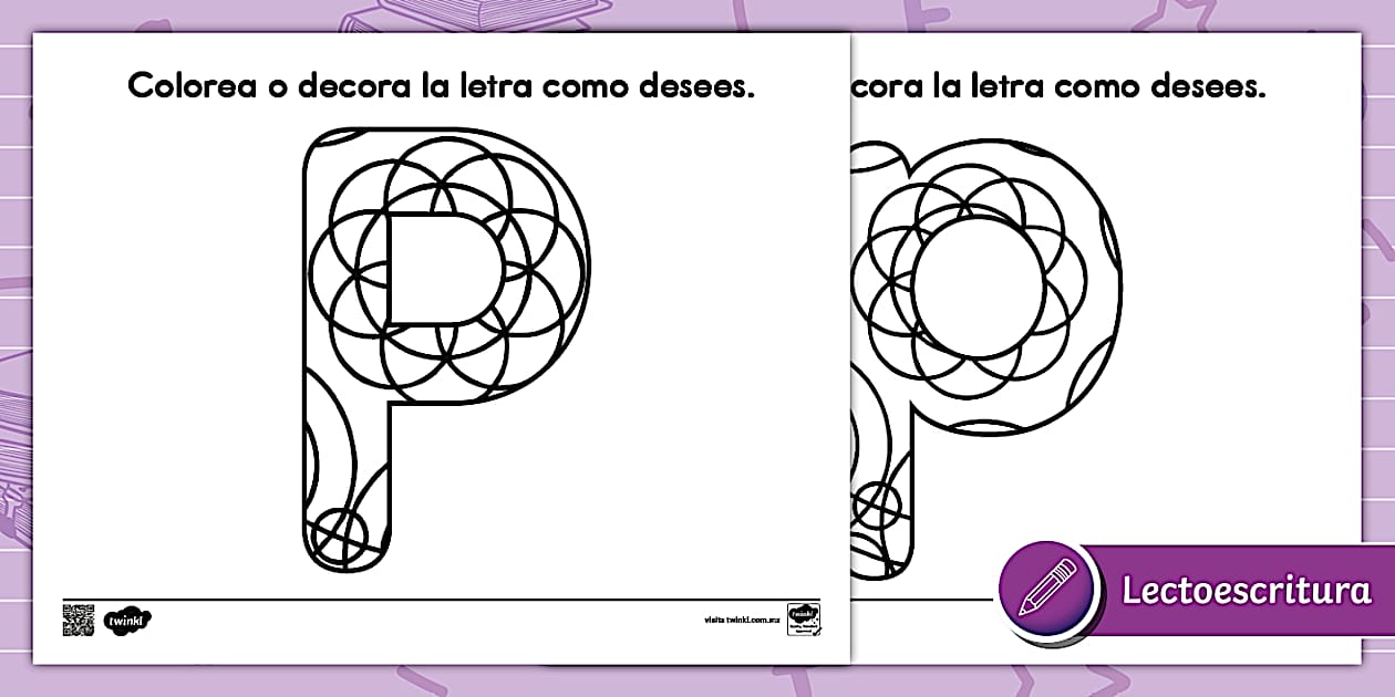 Hoja para colorear: La letra P (creat de profesori) - Twinkl