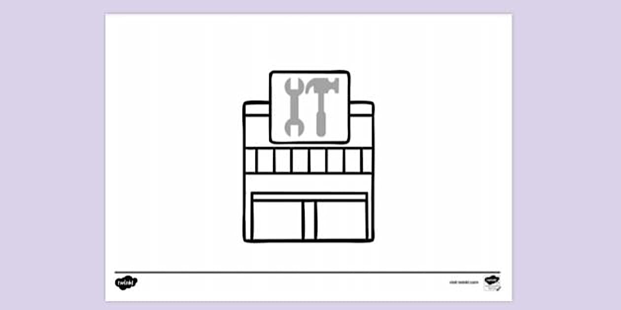 DIY Shop Map Icon | KS1 Colouring Sheets | Twinkl Resources