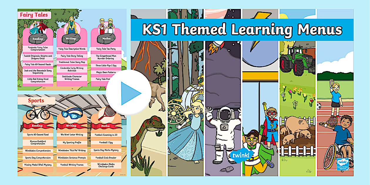 KS1 Themed Learning Menus (teacher made) - Twinkl