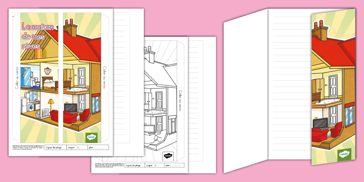 Ma maison de rêve - modèle d'écriture pliable - Twinkl