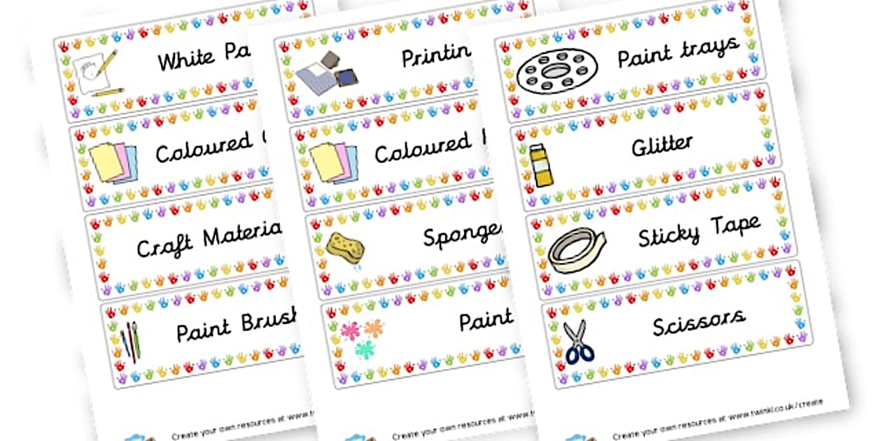 Art Resources Labels (teacher made) - Twinkl