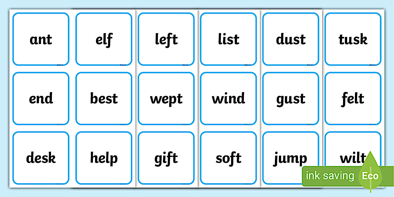 CVCC Words Cards - CVC Words Literacy Primary Resources