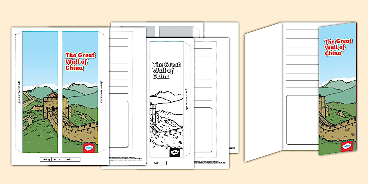 The Great Wall of China Folding Writing Template