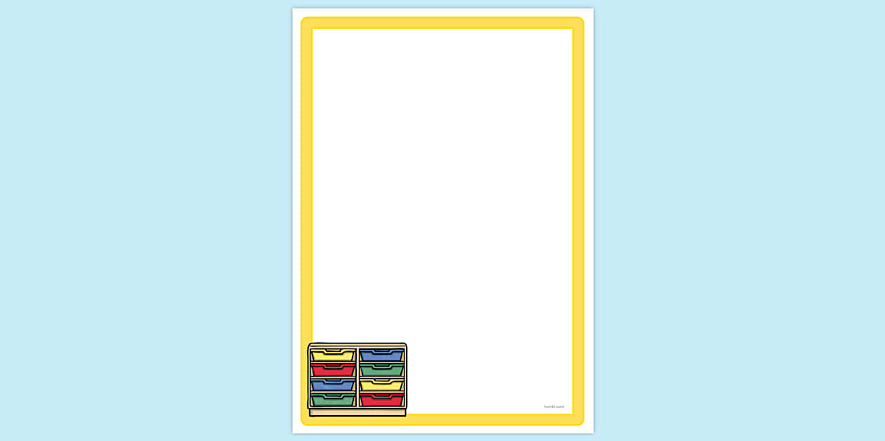 Simple Blank Drawers Page Border | Page Borders | Twinkl
