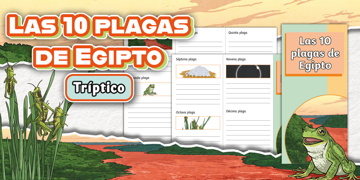 Tríptico: Las 10 plagas de Egipto para completar