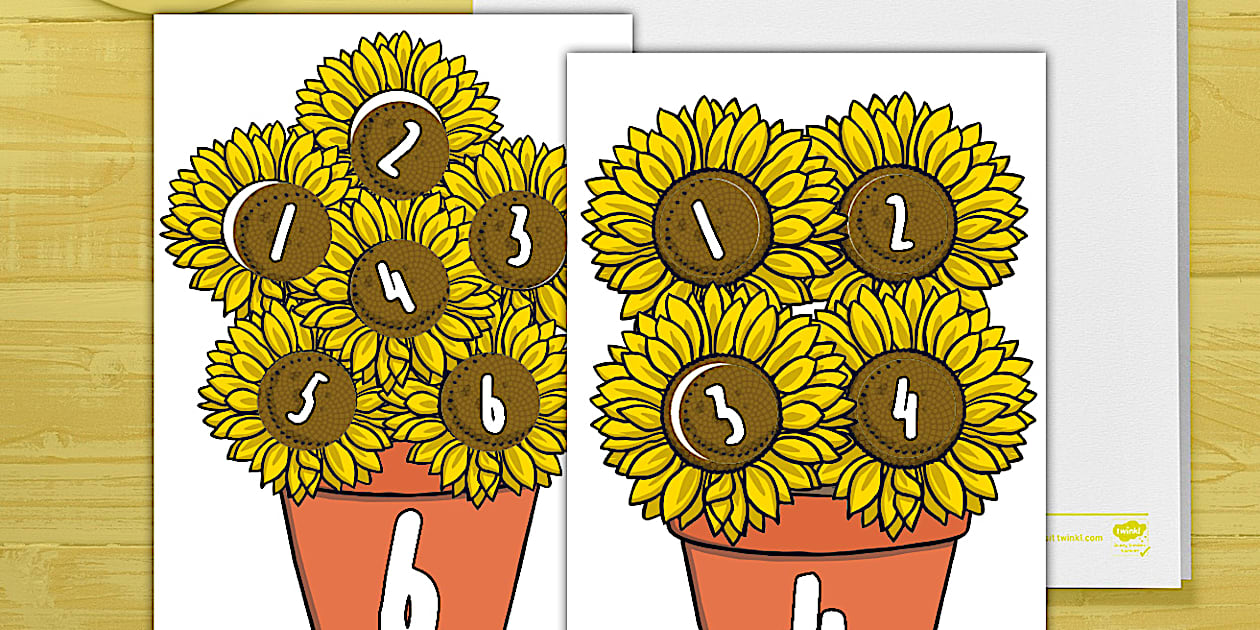 Counting 1 to 10 - Sunflower Garden - Sticker Activity Poster