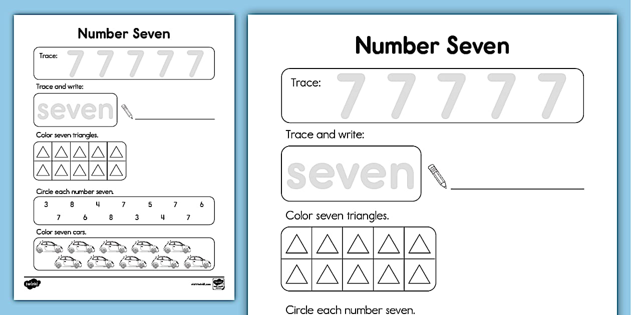 Number Seven Math Worksheet