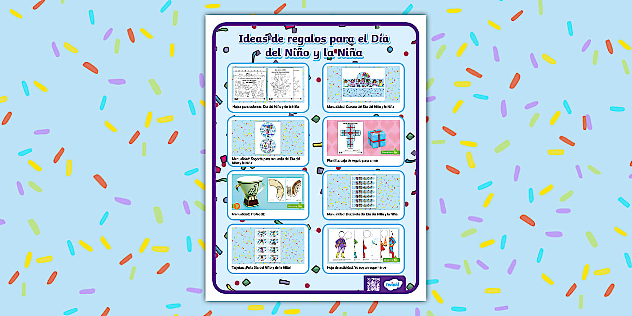 Cartel interactivo: Ideas de regalos para el Día del Niño y la Niña