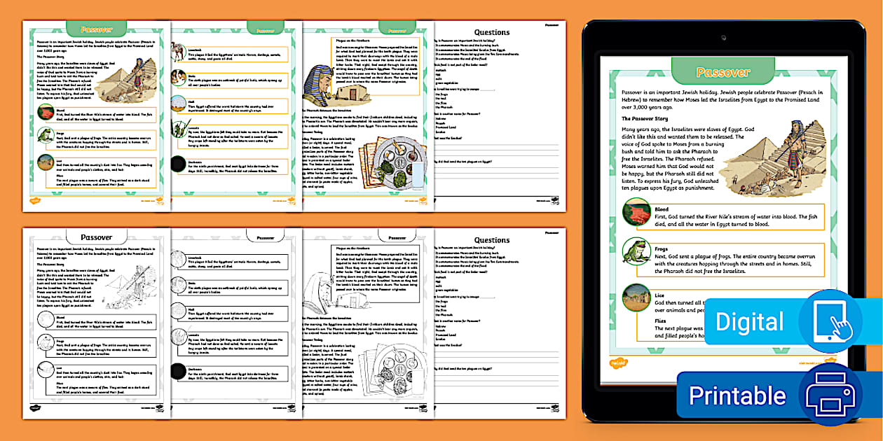 Fifth-Grade Passover Reading Comprehension | Twinkl USA
