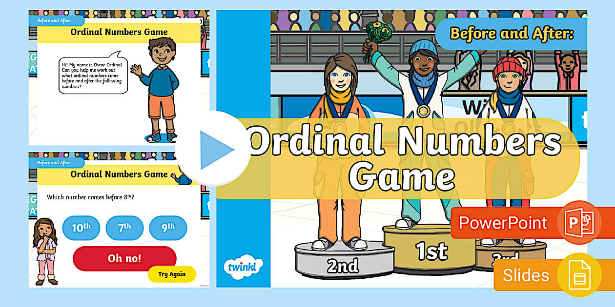 Before and After: Ordinal Numbers PowerPoint Game - Twinkl